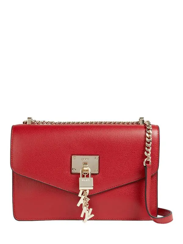 Dkny Elissa Large Embellished Leather Shoulder Bag - Red