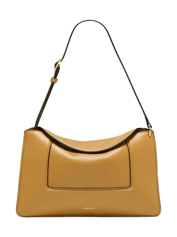 WANDLER Penelope Fold-over Flap Leather Shoulder Bag - Moth