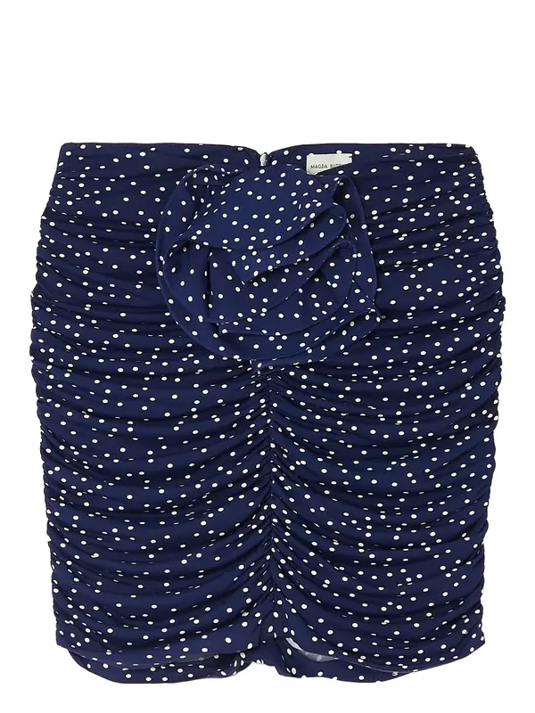 Magda Butrym Embellished Ruched Polka-dot Mini Skirt - Blue