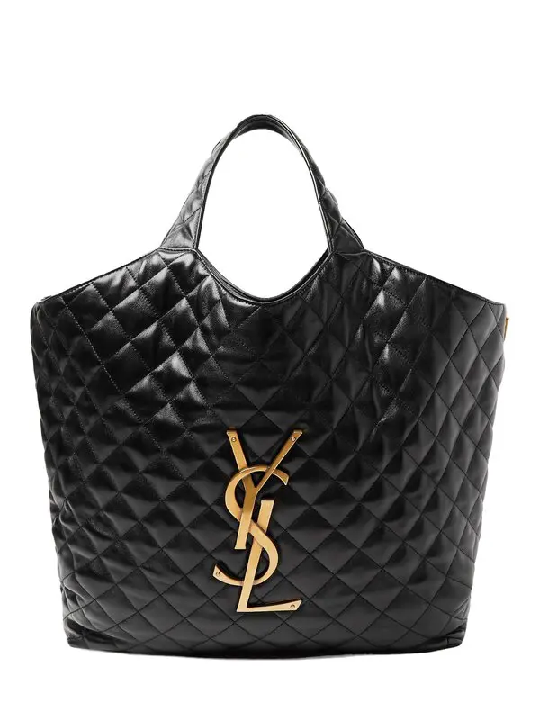 Saint Laurent Icare Extra Large Quilted Leather Tote - Black