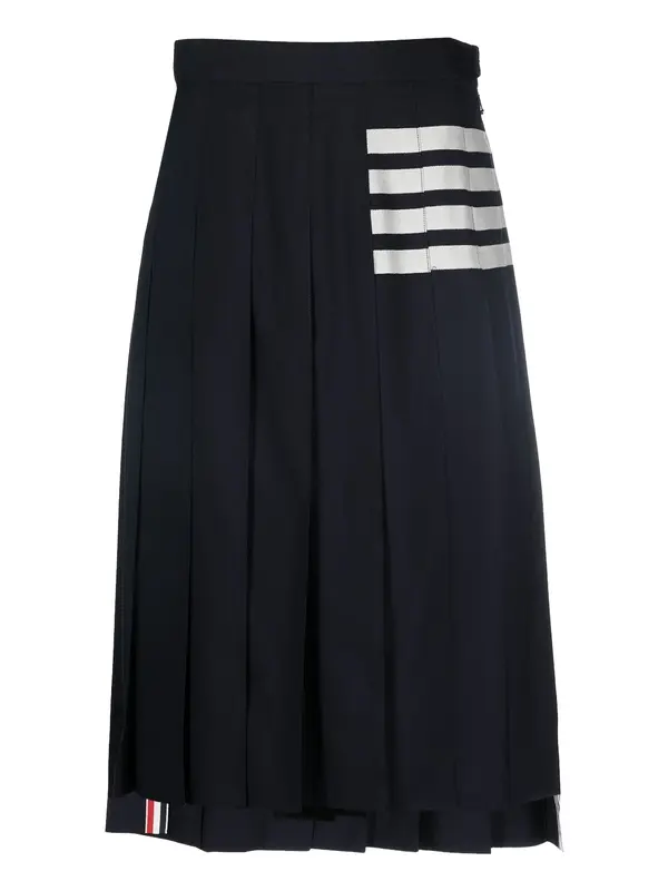 Thom Browne Stripe-print Pleated Skirt - Blue