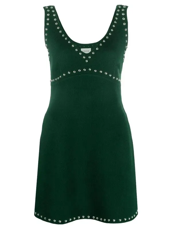 P.a.r.o.s.h Stud-embellished Wool Dress - Green