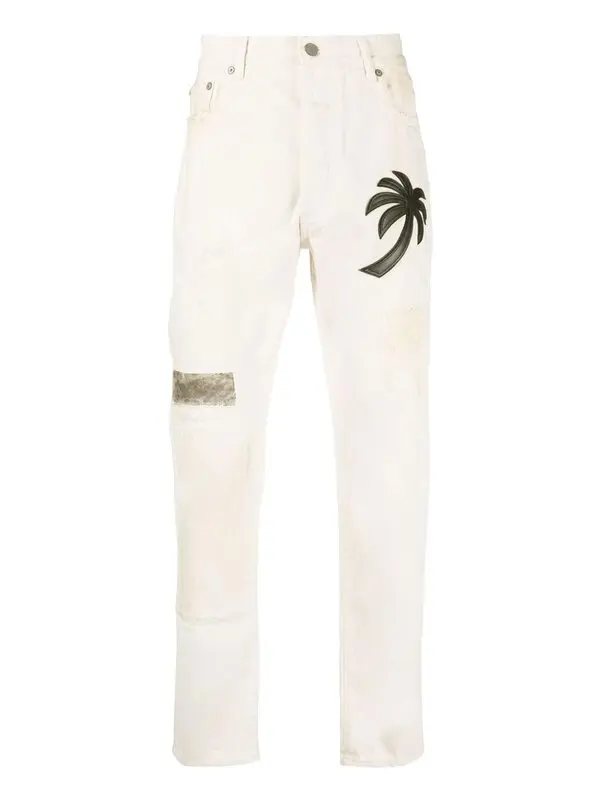 Palm Angels Straight-leg Jeans - Neutrals