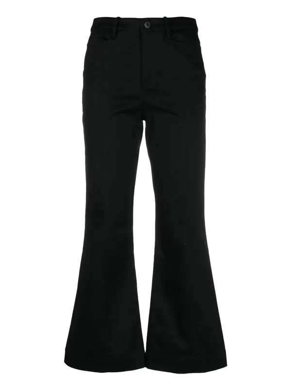 Proenza Schouler White Label Cropped Flared Trousers - Black
