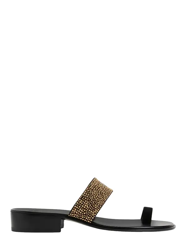GIUSEPPE ZANOTTI Emerick Studded Toe-loop Sandals - Black