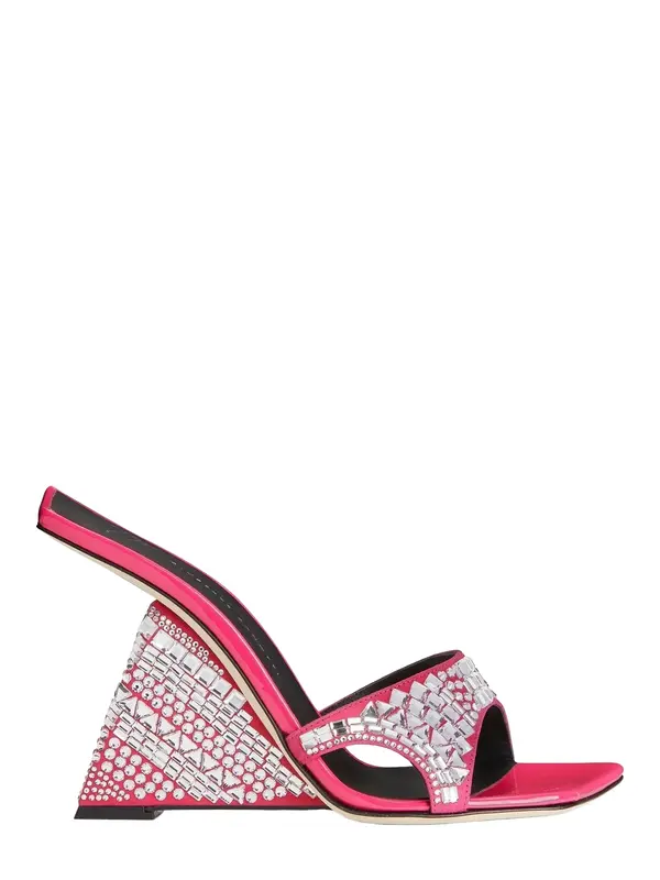 GIUSEPPE ZANOTTI 105mm Wedge Sandals - Pink