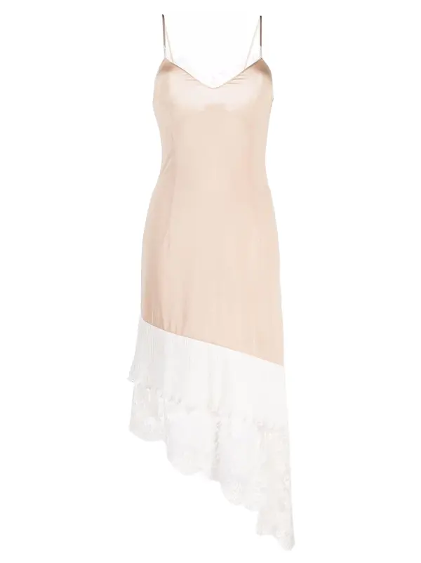 Vetements Lace-paneled Slip Dress - Neutrals