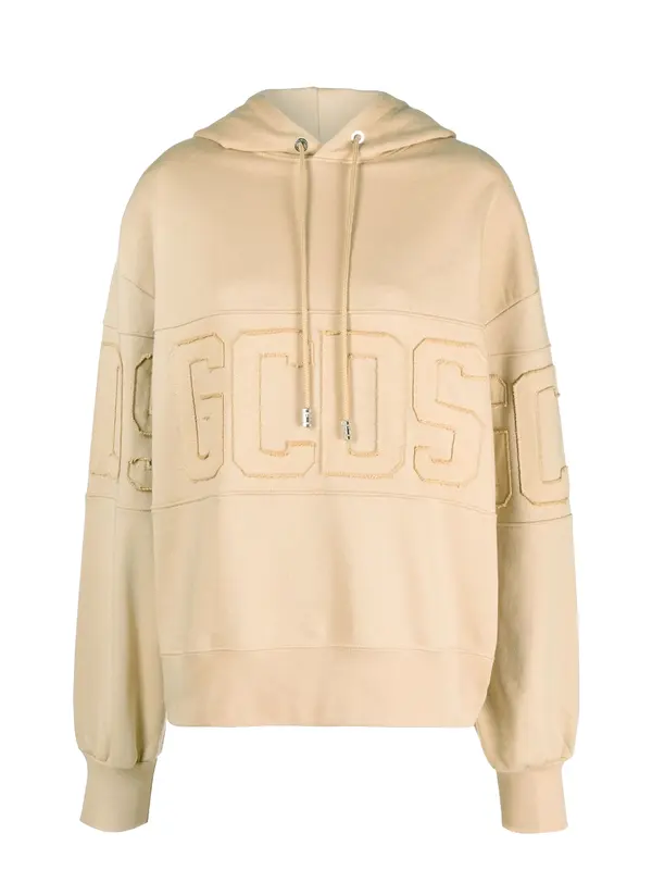 Gcds Logo-motif Cotton Hoodie - Neutrals
