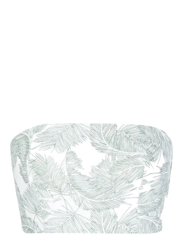 BAMBAH Palm Leaf-print Bustier Top - Green