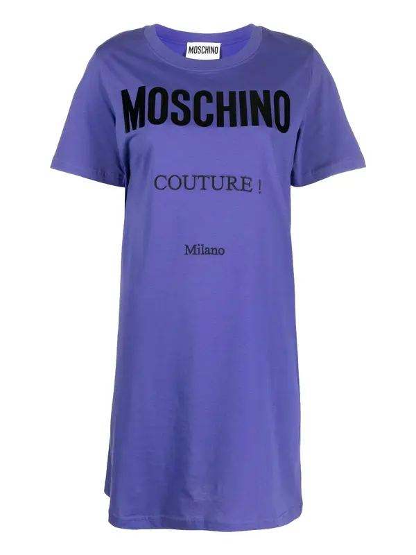 Moschino Print T-shirt Dress - Purple