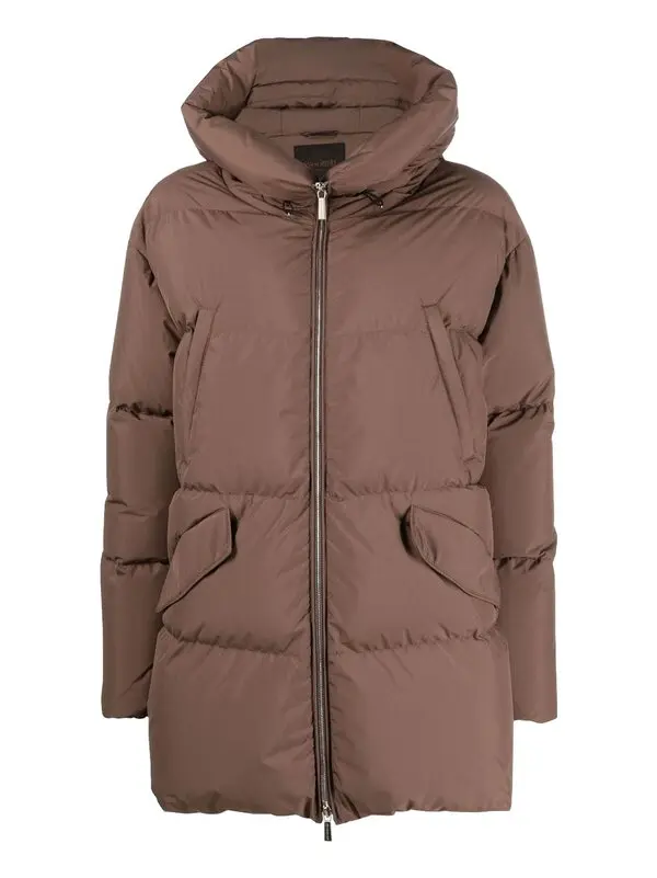 MOORER Callio Hooded Puffer Jacket - Brown
