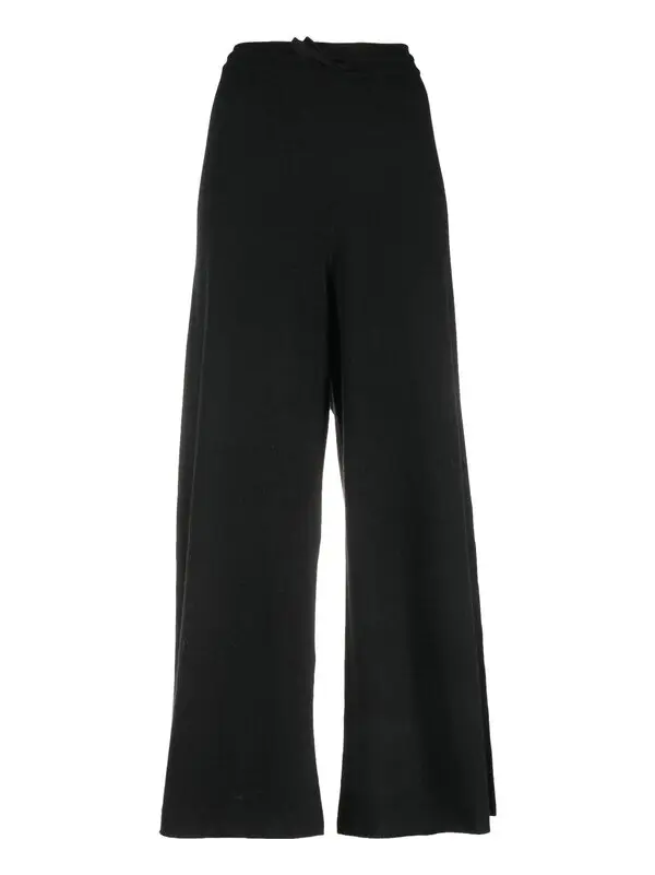 JIL SANDER Wide-leg Knitted Trousers - Black
