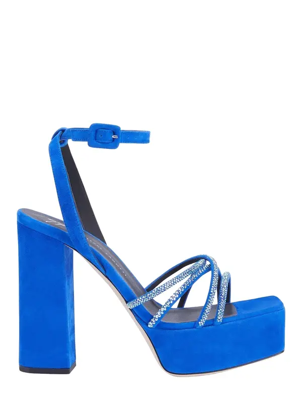 GIUSEPPE ZANOTTI 120mm Arhama Embellished Platform Sandals - Blue