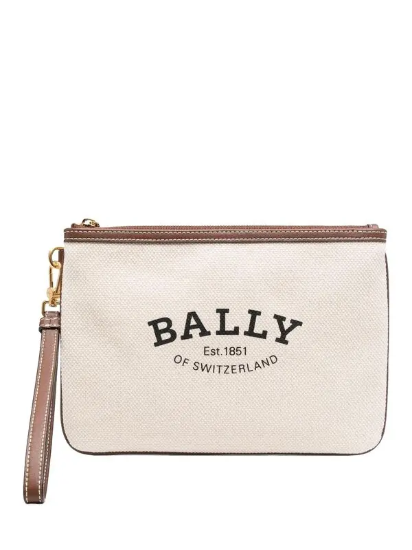 Bally Certhe Logo-print Clutch - Neutrals