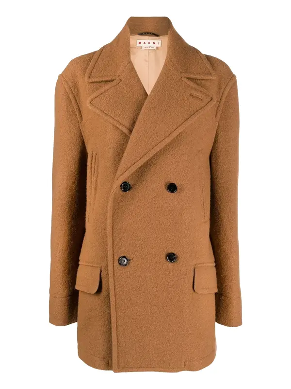 Marni Double-breasted Short Coat - Brown