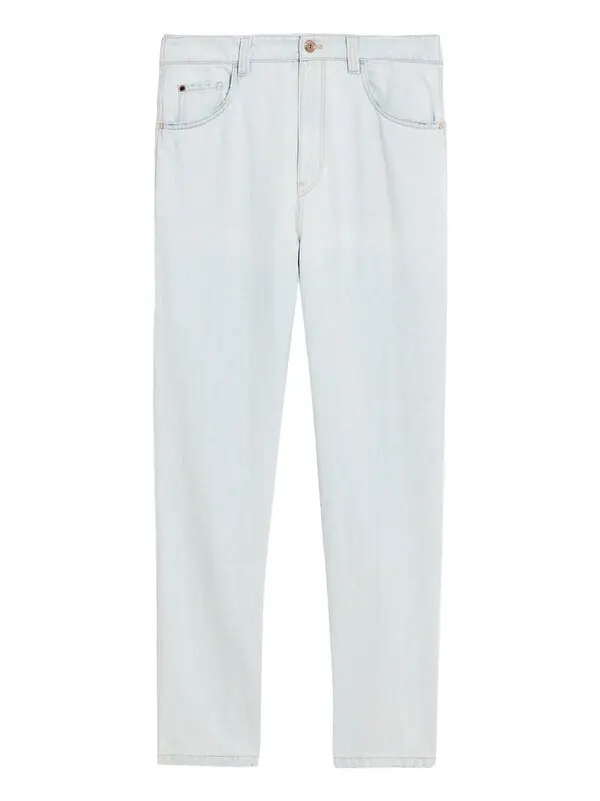 Brunello Cucinelli Bead-embellished Tapered Jeans - Light Denim