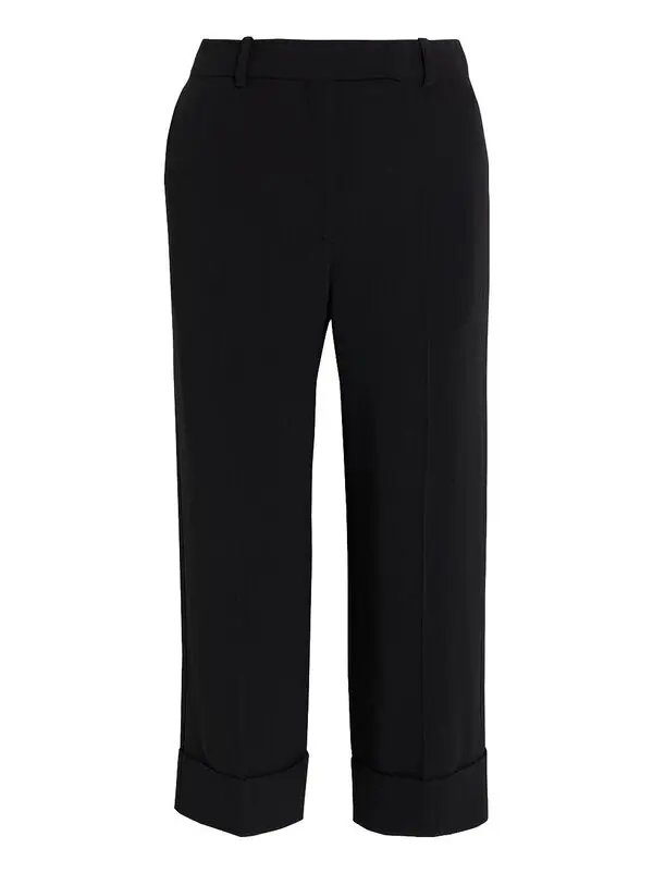 Simone Rocha Cropped Straight-leg Crepe Pants - Black