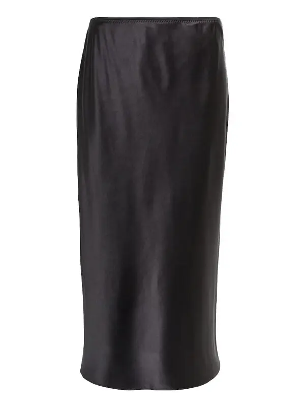JOSEPH Isaak Silk Satin Midi-skirt - Black