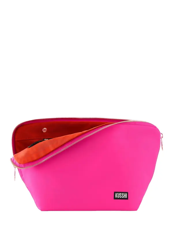 KUSSHI Vacationer Makeup Bag - Bubblegum Pink/ Orange