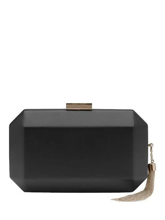 OLGA BERG Lia Faceted Clutch - Black