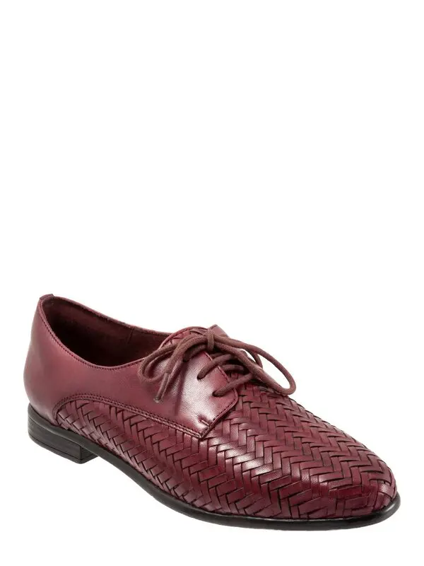Trotters Lizzie Derby Flat - Burgundy