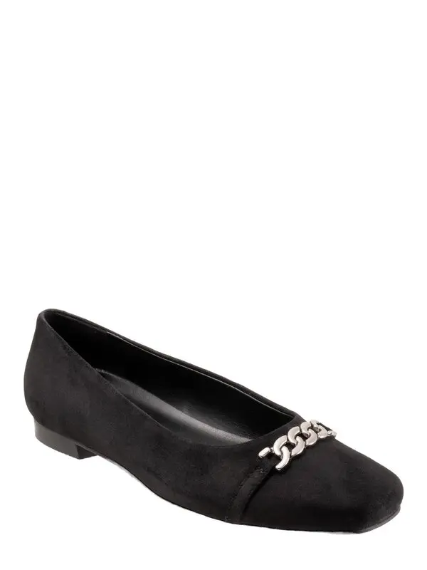 Trotters Harmony Flat - Black Suede