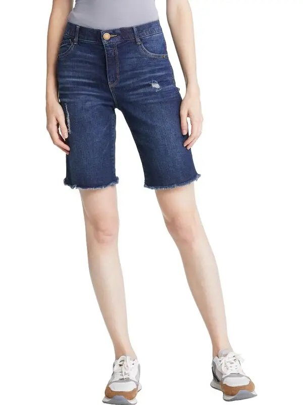 Wit & Wisdom Ab'solution High-waist Denim Shorts - Blue Vintage