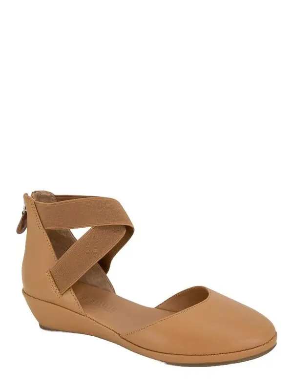 Gentle Souls Elastic Strap D'orsay Sandal - Camel Leather