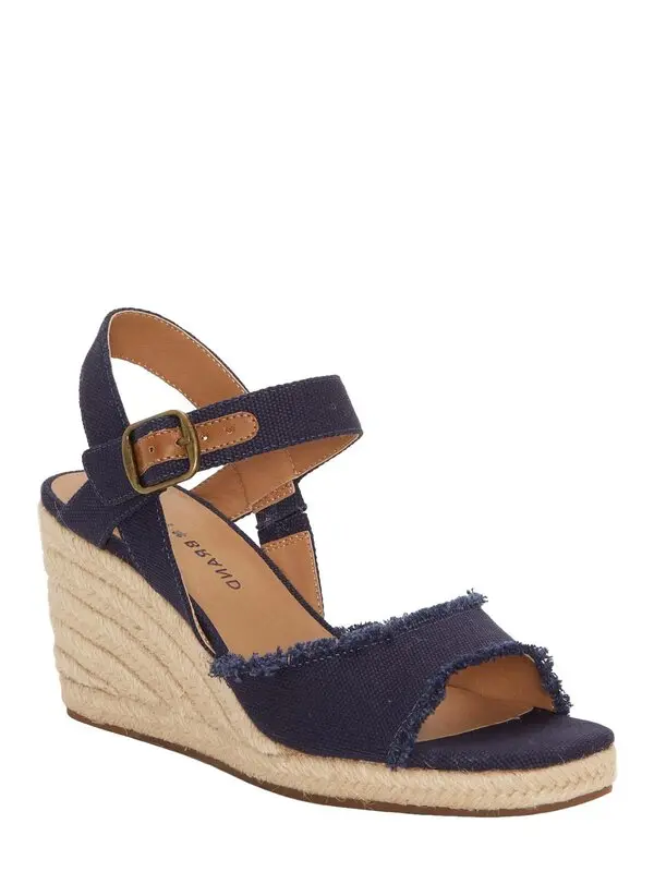 Lucky Brand Espadrille Wedge Sandal - Indigo Fabric