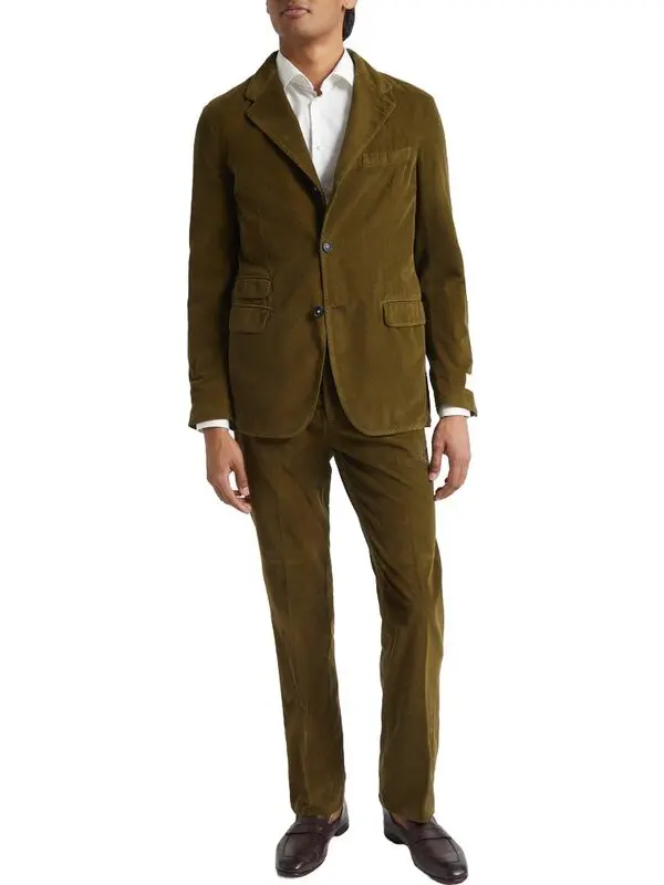 Massimo Alba Cotton Corduroy Suit - Military