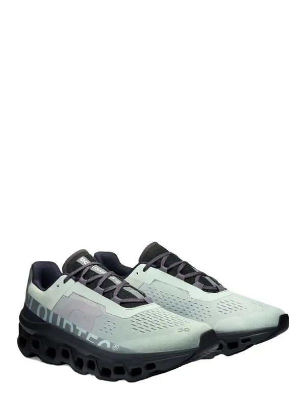 On Cloudmonster Lace-up Sneakers - Glacier/black