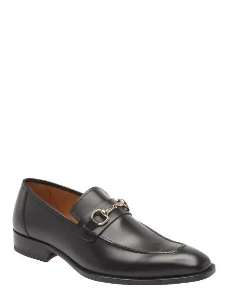 Mezlan Bit Ornament Leather Loafer - Black