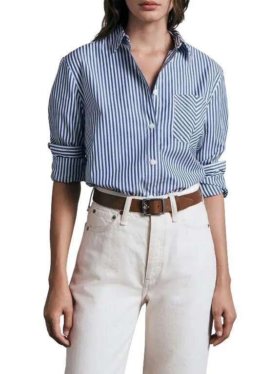 Rag & Bone Icons Maxine Stripe Button-up Shirt - Blustripe