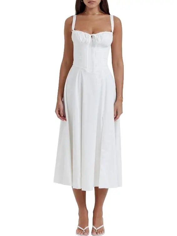 House Of Cb Carmen Bustier Sundress - White
