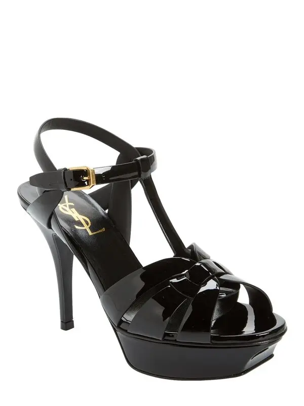 Saint Laurent Tribute Platform Sandals - 1000 Nero