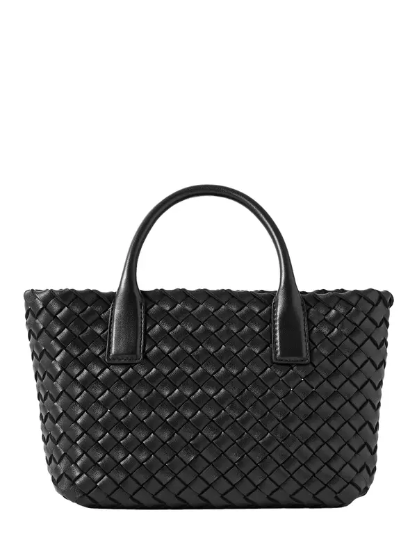 Bottega Veneta Cabat Mini Intrecciato Tote - Black