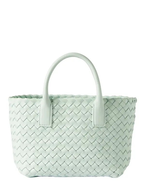 Bottega Veneta Cabat Mini Intrecciato Tote - White