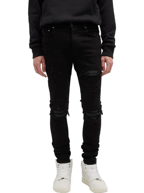 Amiri Mx1 Destroyed Skinny Jeans - Black