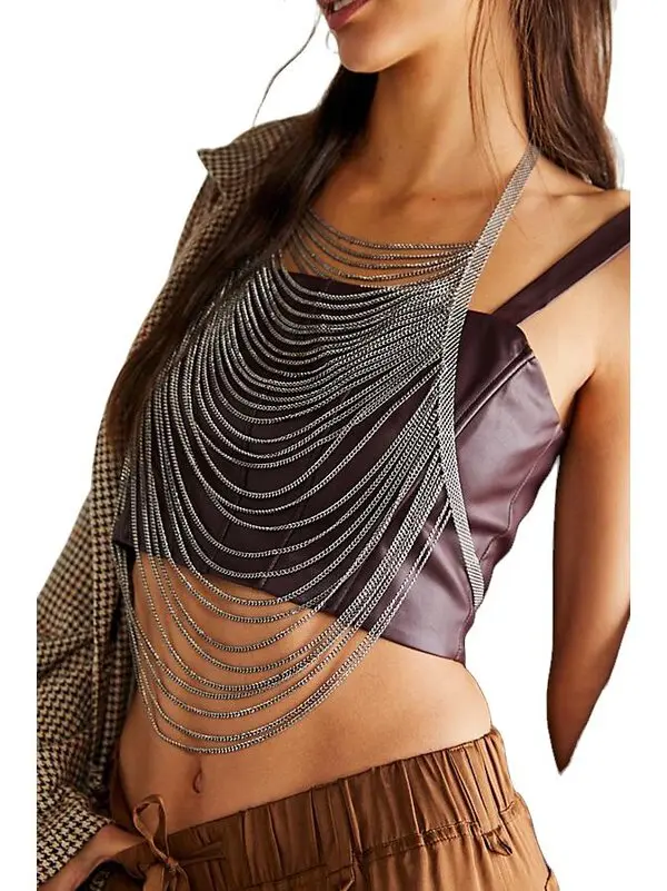 Free People Draped Chain Body Harness - Silver