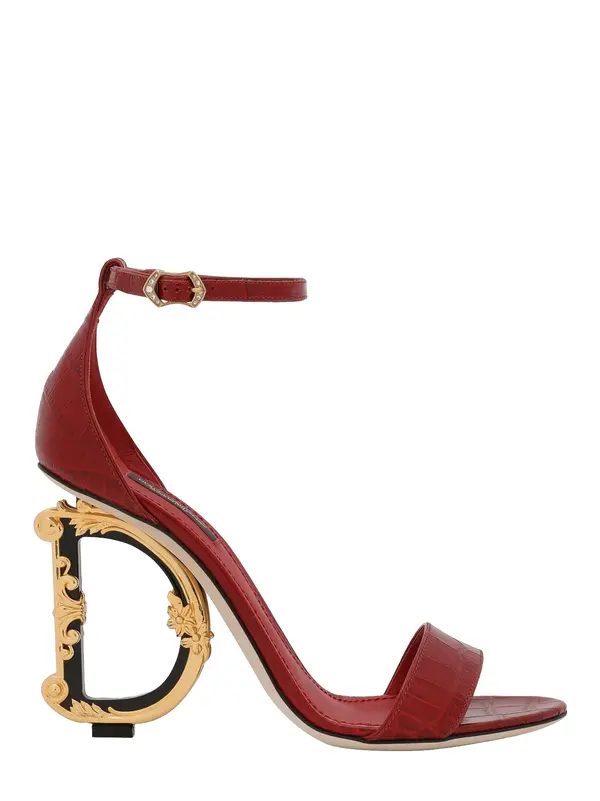 Dolce & Gabbana Baroque Dg 105mm Leather Sandals - Red