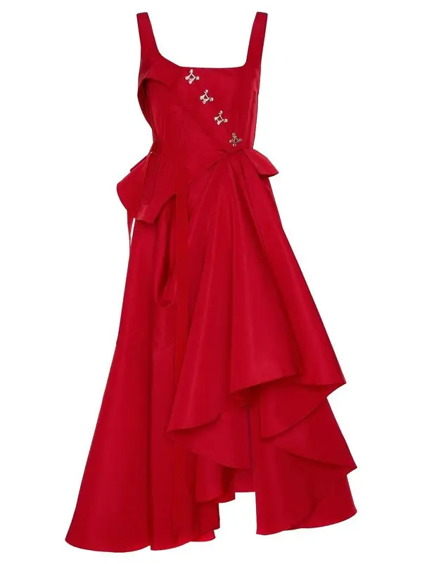 Alexander McQueen Hook-embellished Drape Dress - Red