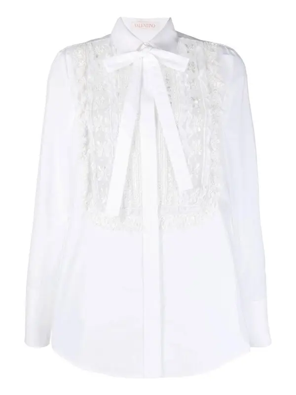 Valentino Garavani Lace-bib Tailored Shirt - White
