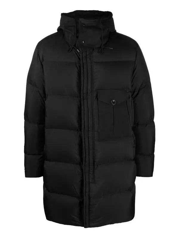 TEN C Hooded Puffer Jacket - Black