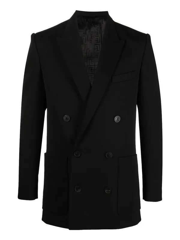 Balmain Double-breasted Wool Blazer - Black
