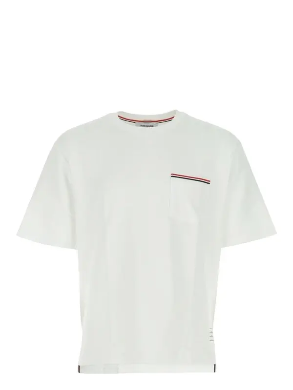 Thom Browne Rwb-stripe Short-sleeve T-shirt - White