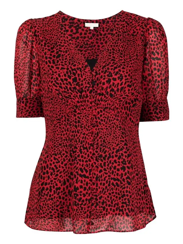 Michael Kors Leopard-print Blouse - Red