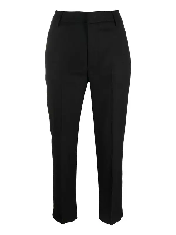 DONDUP Low-rise Tapered Cropped Trousers - Black