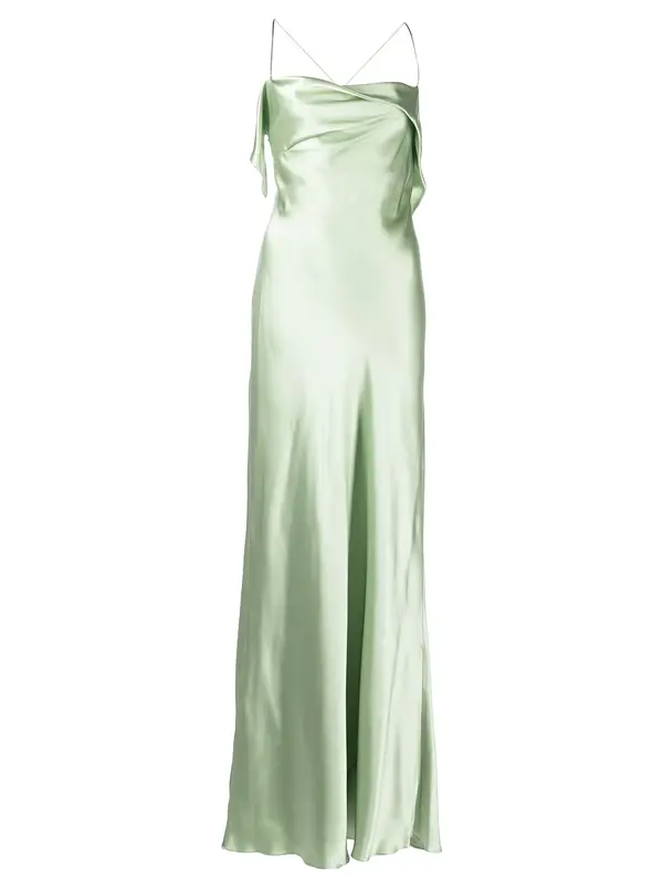 Michelle Mason Bias-cut Gown - Green