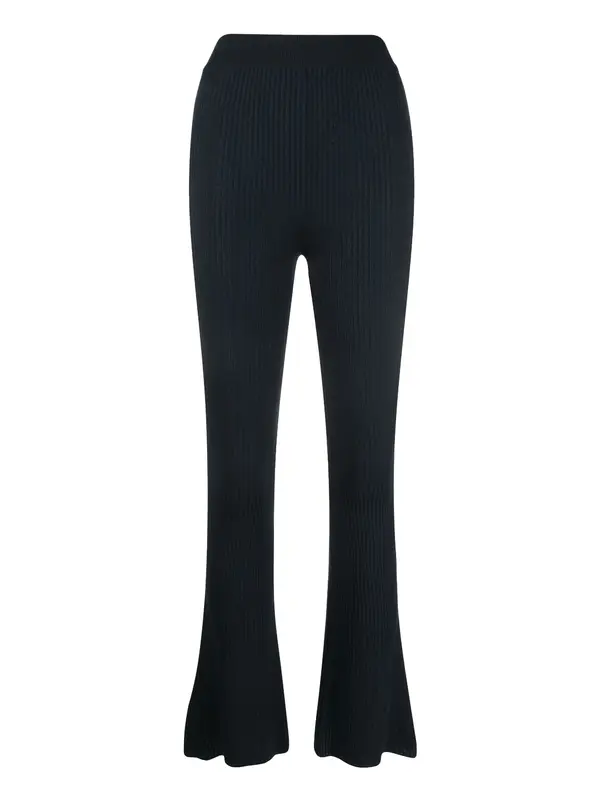Stella McCartney Ribbed Flared Trousers - Blue