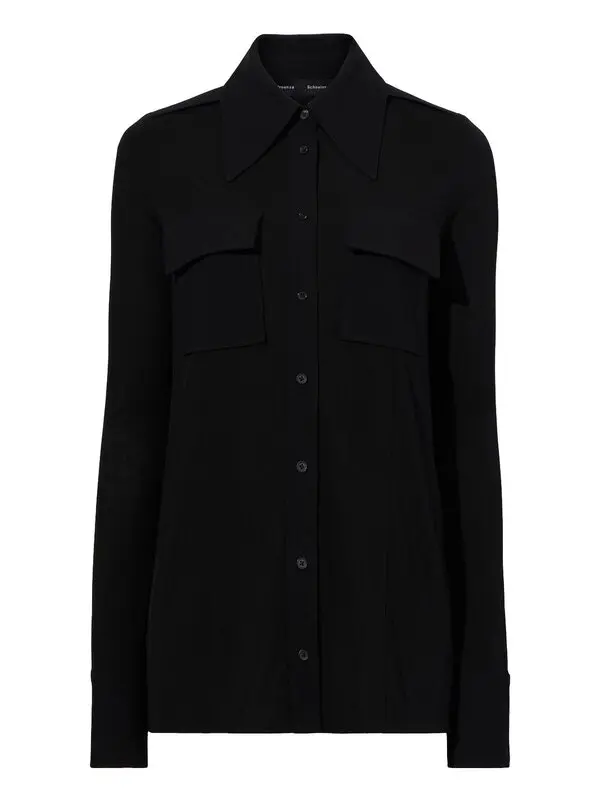 Proenza Schouler Pointed-collar Button-up Shirt - Black